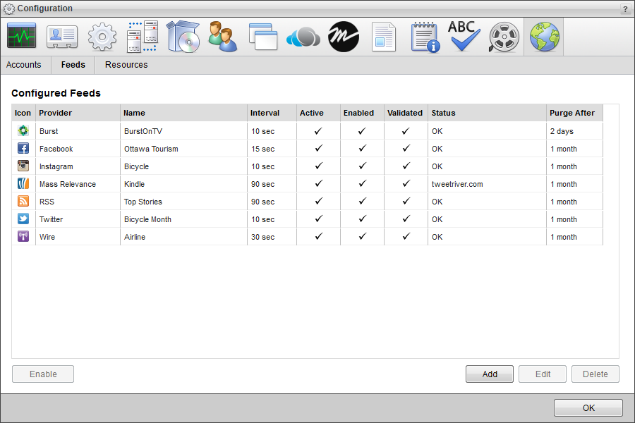 Wire Search-Based Feed Configuration
