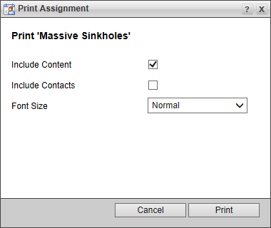Print an Individual Assignment