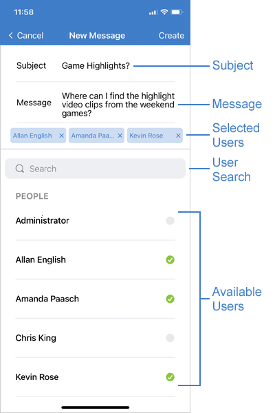 Send Messages | Inception Mobile