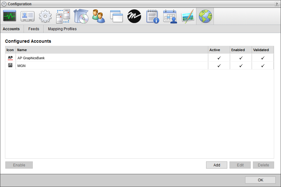 AP GraphicsBank Account Configuration