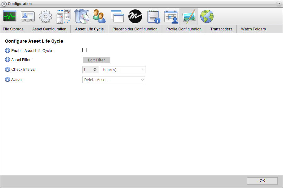Configure Asset Life Cycle