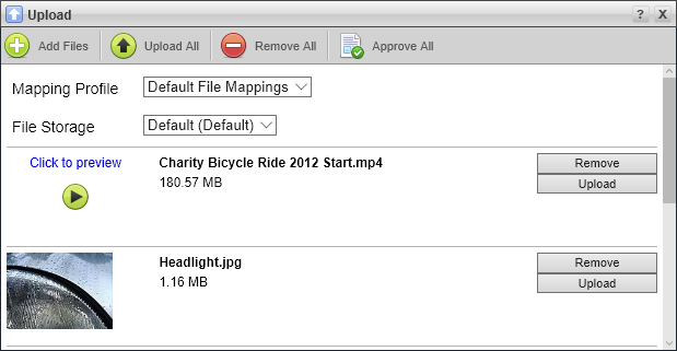 Uploading Media Through the Upload Panel